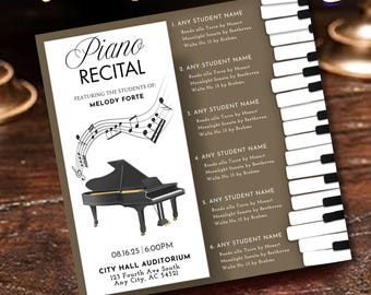 Grand Piano Recital Program - Canva Template - Etsy