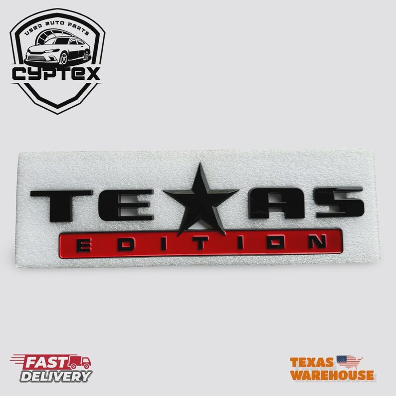 Universal 3D TEXAS EDITION Truck Emblem Badge Black & Red Decal - Etsy