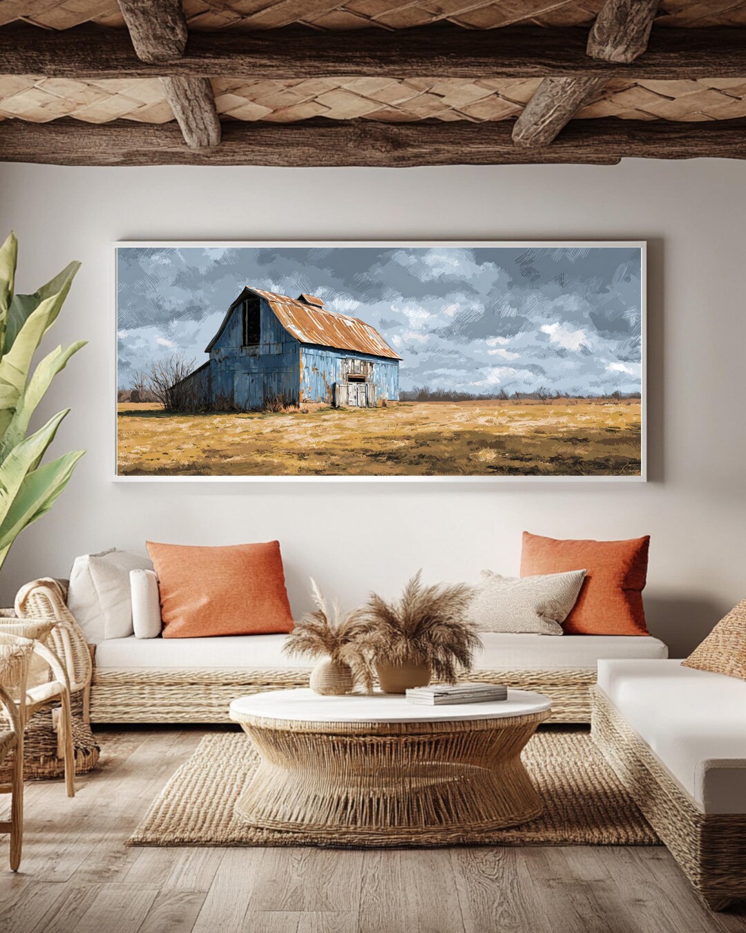 Rustic Blue Barn Sketch Print: Vintage Farmhouse Wall Art - Etsy