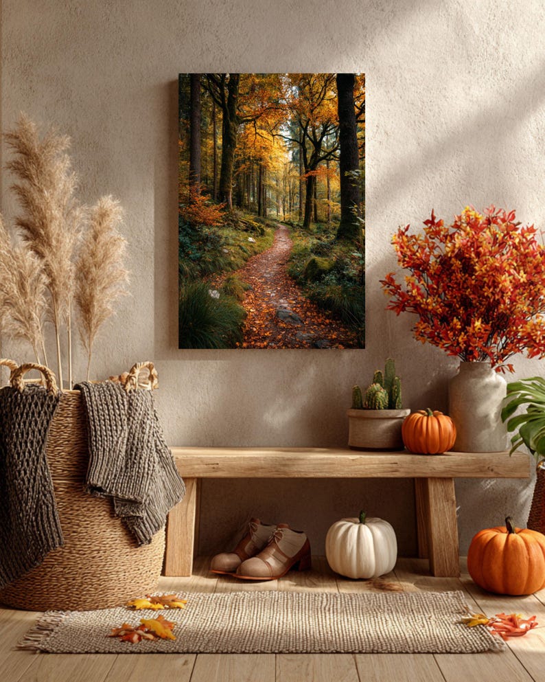 Autumn Forest Trail Photo Print: Golden Fall Nature Wall Art - Etsy