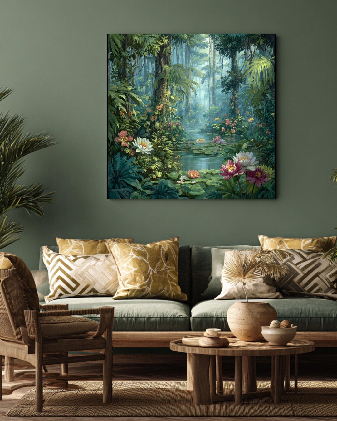Tropical Rainforest Canvas Print: Oil Painting Style Jungle Wall Art - Etsy
