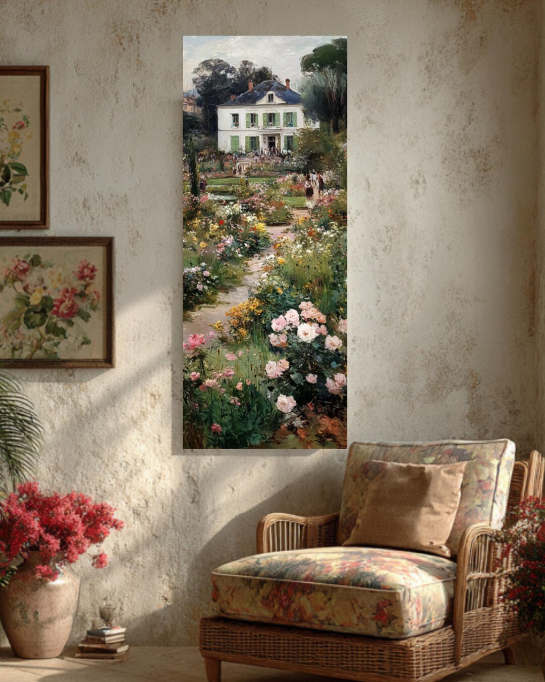 Monet Style Garden Painting | Impressionist Paris Home With Roses ...