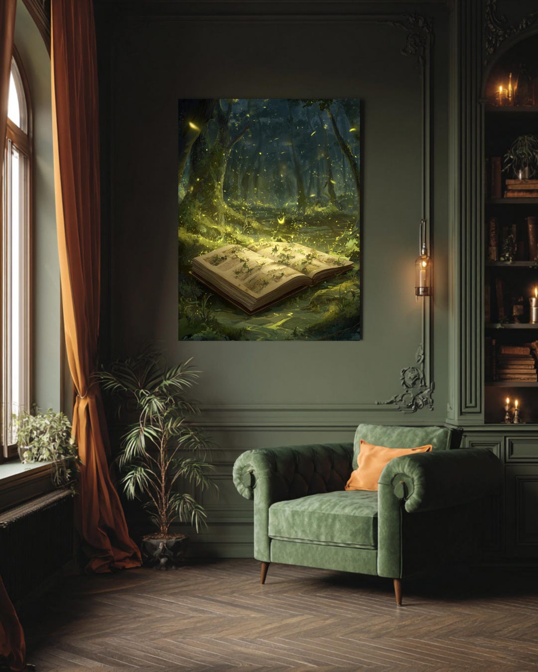 Enchanted Forest Book Art: Firefly Fairy Tale Canvas Wall Decor - Etsy