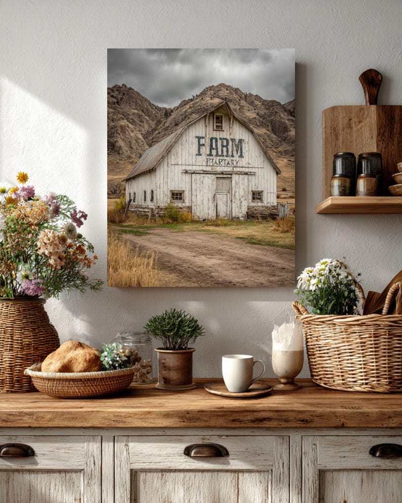 Rustic White Barn Photography Print: Vintage Farmhouse Wall Art - Etsy