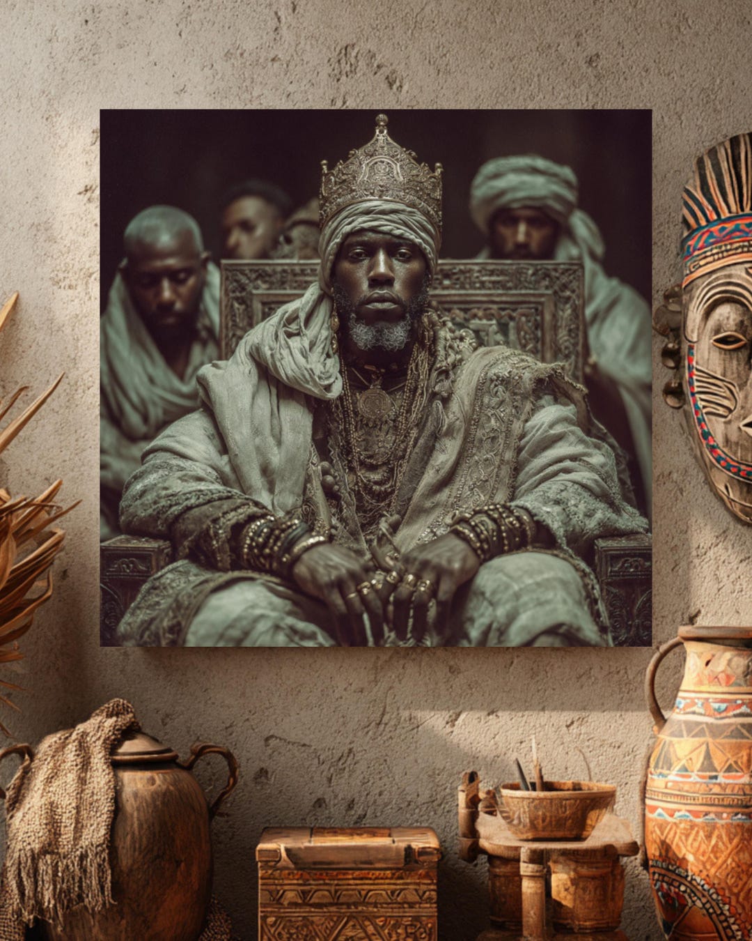 Regal African King Portrait | Bouguereau-inspired Tribal Royal Art ...