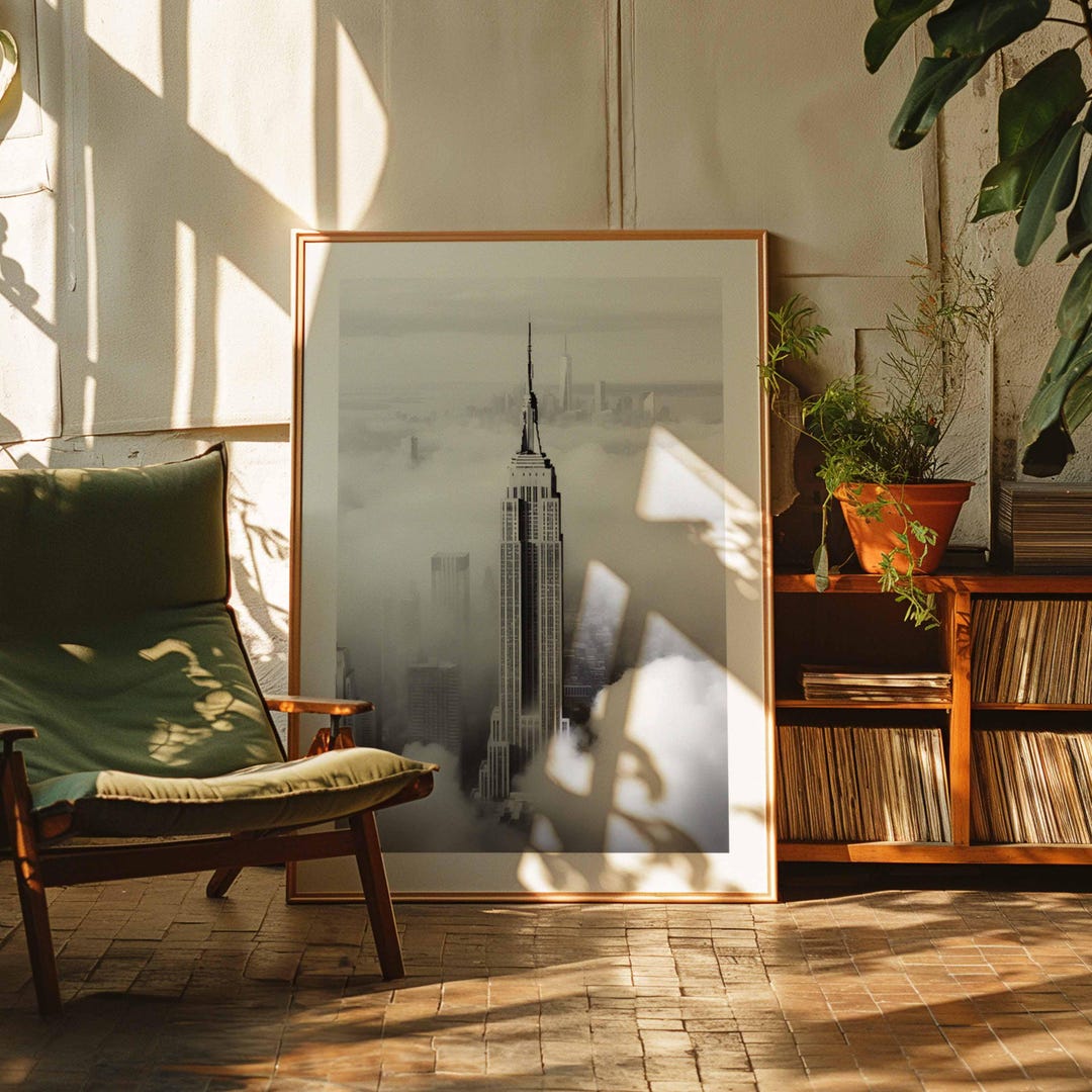 Empire State Building Digital Art | Black White New York Printable ...