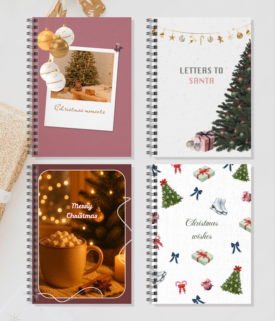 Christmas Notebook Covers | Printable Holiday Planner Covers - Etsy