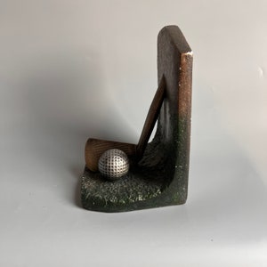 Golf Club and Ball Sculpture Bookend by John Cutrone for Austin ...