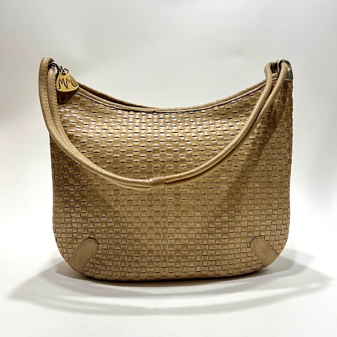 Vintage Handbag by Morris Moskowitz Tan Woven Leather Hobo Style Purse ...