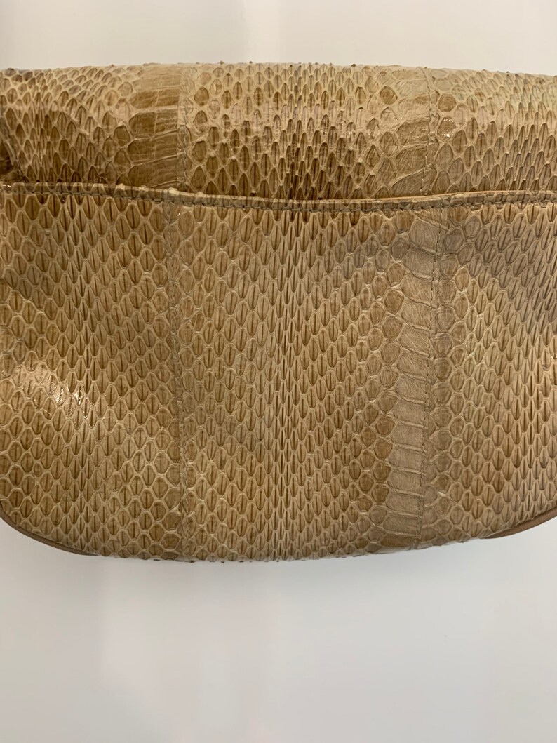 1980s Snake Skin Clutch With Shoulder Strap Brown by Clemente - Etsy