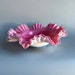 Vintage Fenton Pink and White Silvercrest 11" Bowl With Ruffle Lip - Etsy