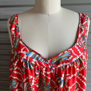 1980s Mary Mcfadden Gown and Robe Sea Shells Red and Blue Size Large - Etsy