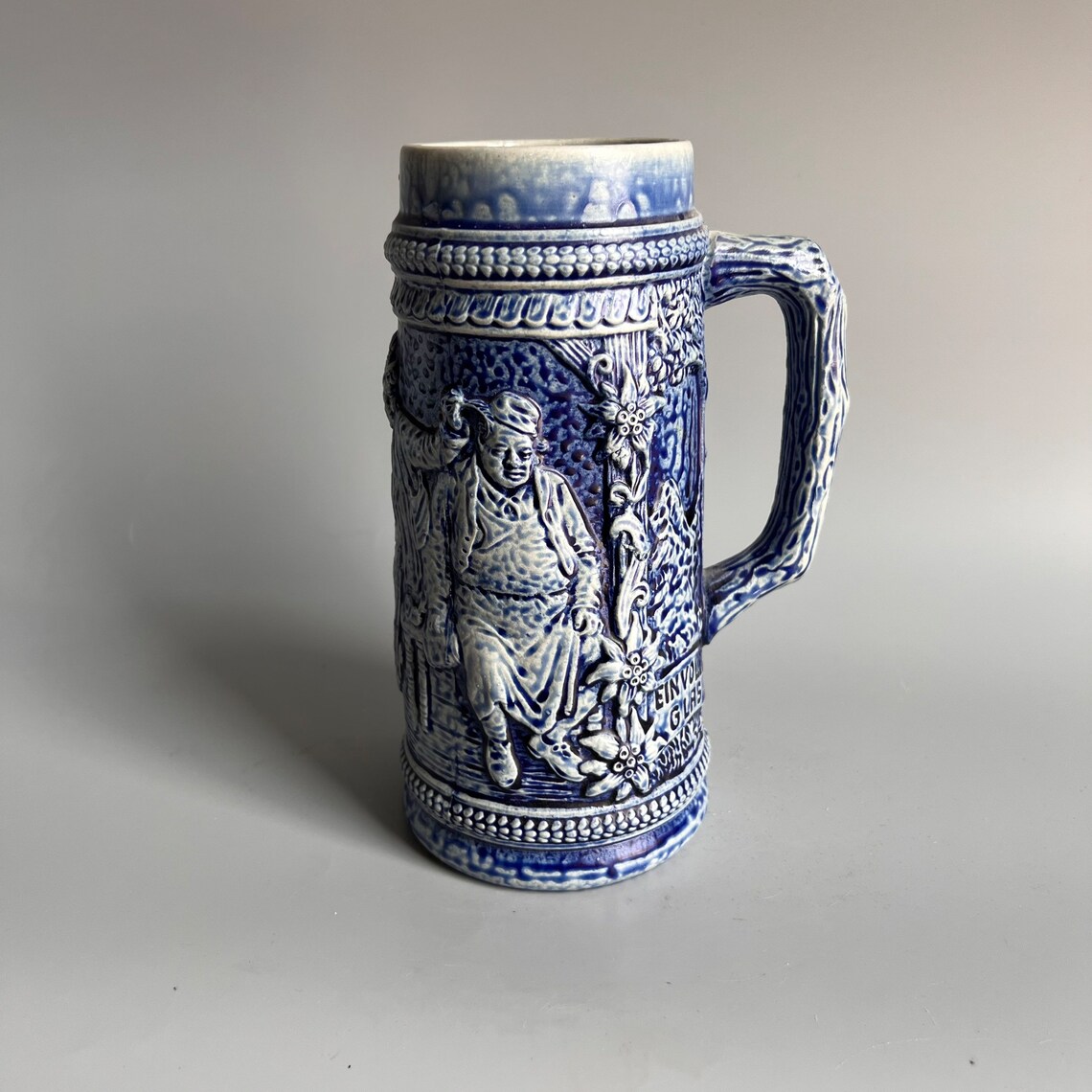 Gerz Beer Stein W Germany Cobalt Blue and Gray Ein Volles Glas - Etsy
