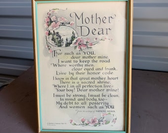 Mother Dear Poem | Etsy
