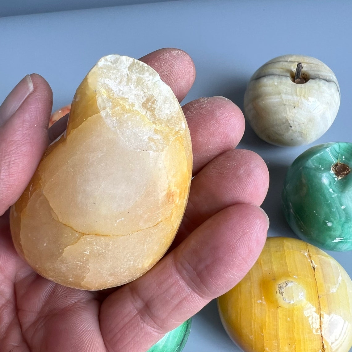 Vintage Fruit Alabaster Italian Marble Fruit Set Small Scale - Etsy