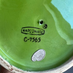 Vintage Planter by Napco Ceramics Japan Lime Green Footed Pedestal Pot ...