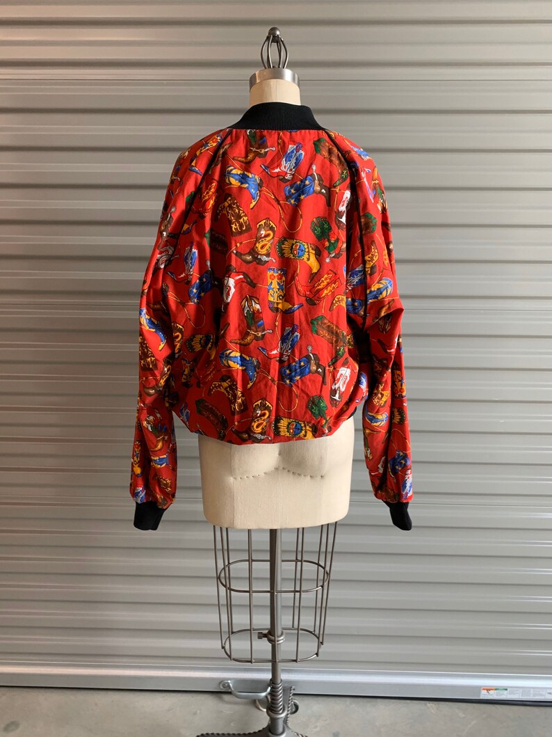 1980s Red Western Jacket With Fancy Cowboy Boots Over Size | Etsy