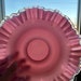 Vintage Fenton Pink and White Silvercrest 11" Bowl With Ruffle Lip - Etsy