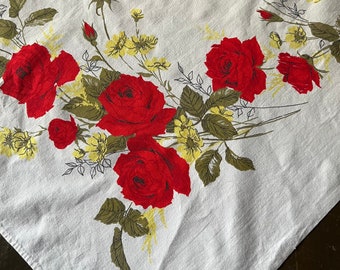 Red Roses Tablecloth - Etsy