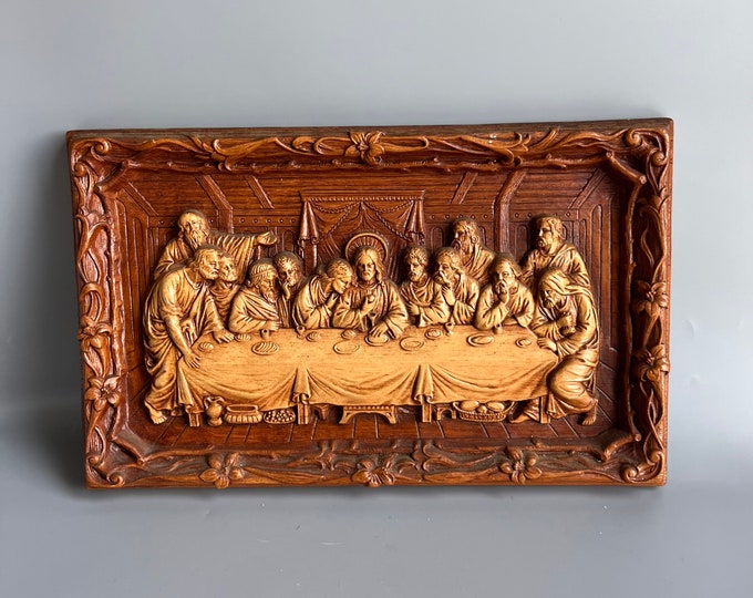 1940s the Last Supper Wall Plaque 15" X 9" Brown Hard Plastic by Multi ...