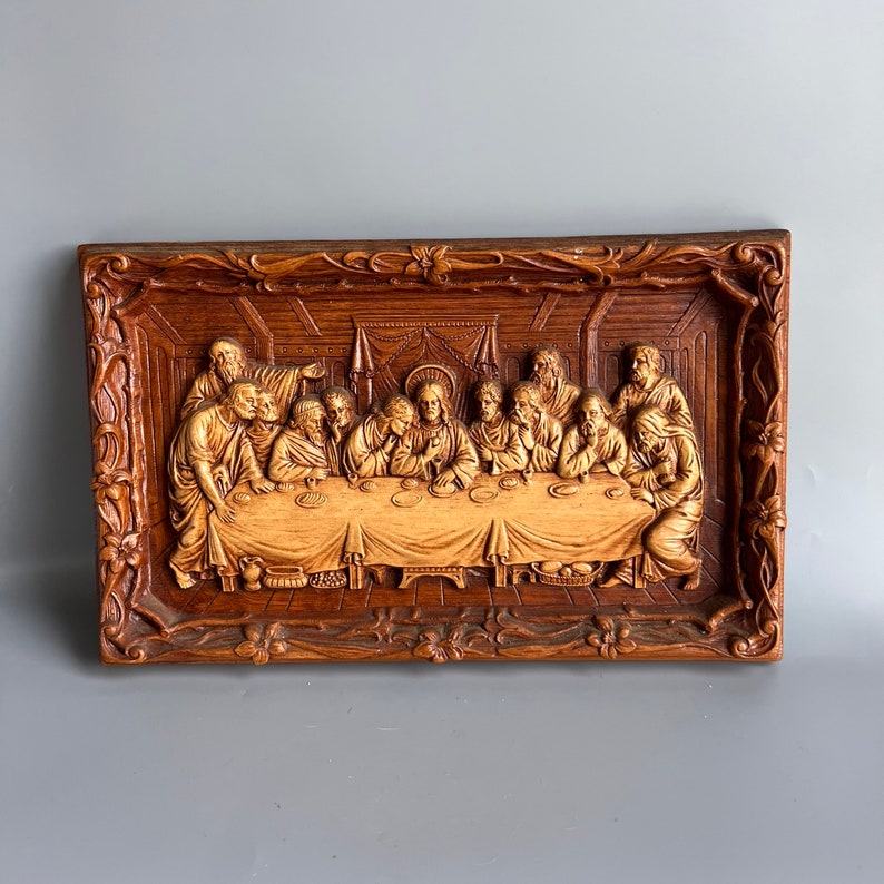 1940s the Last Supper Wall Plaque 15 X 9 Brown - Etsy