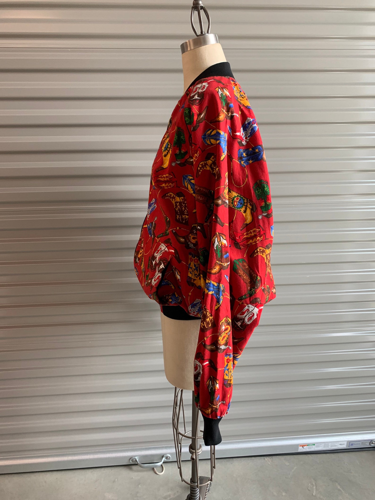 1980s Red Western Jacket With Fancy Cowboy Boots Over Size | Etsy