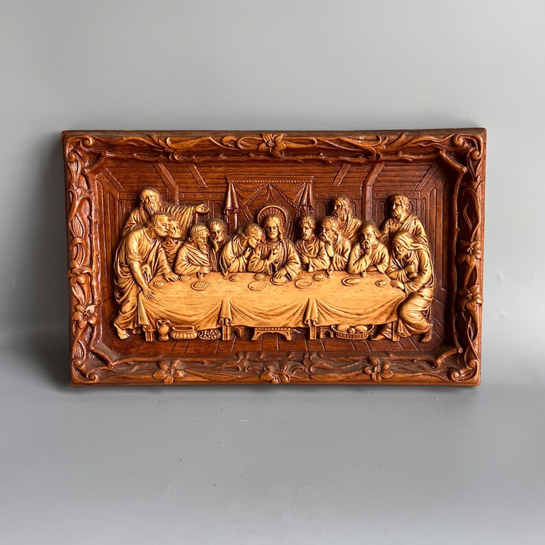1940s the Last Supper Wall Plaque 15 X 9 Brown - Etsy