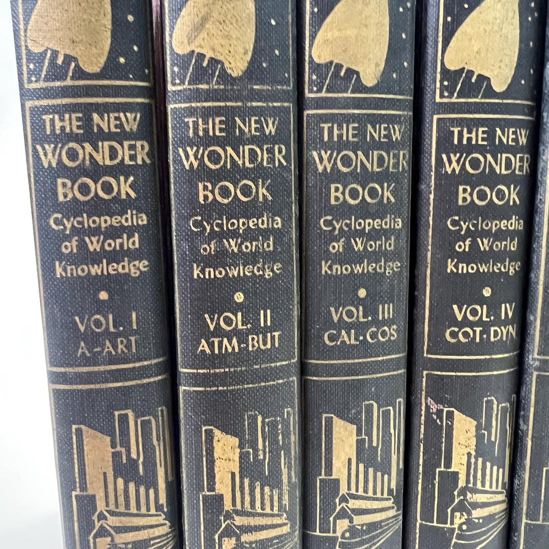 1950s Books Red and Black Gold Lettering the New Wonder Book ...