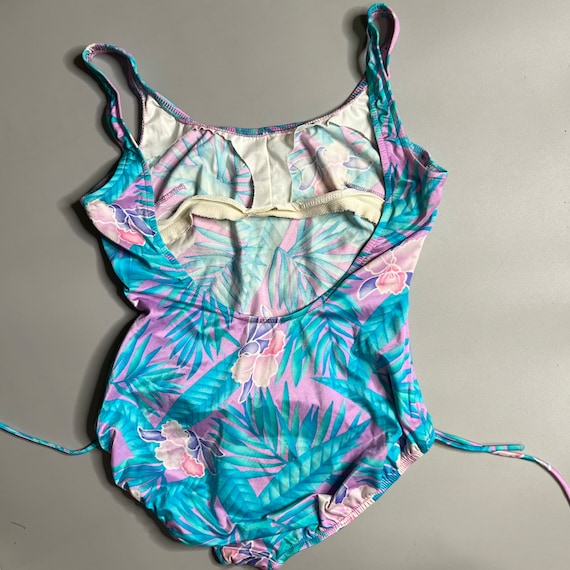 Vintage Bathing Suit 70s 80s Swimwear Tropical Floral… - Gem