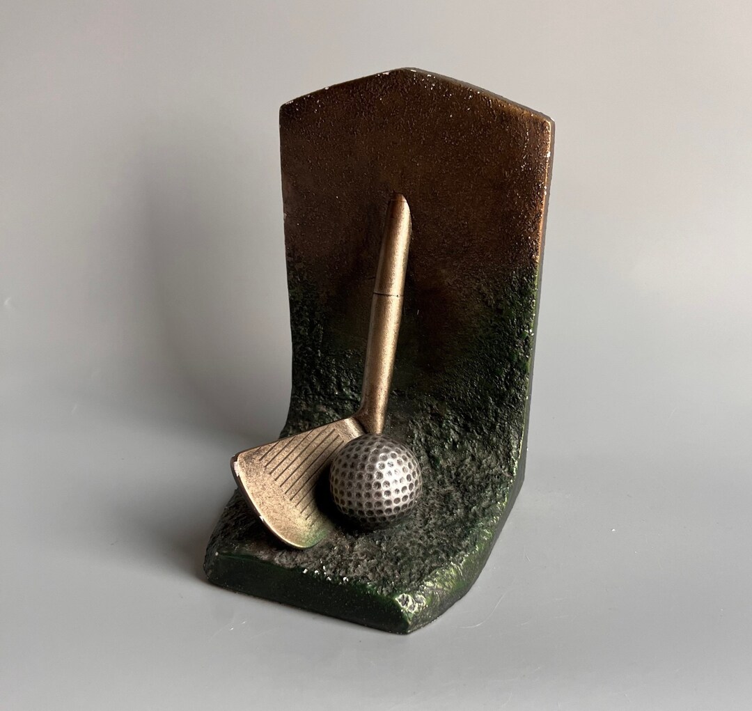 Golf Club and Ball Sculpture Bookend by John Cutrone for Austin ...