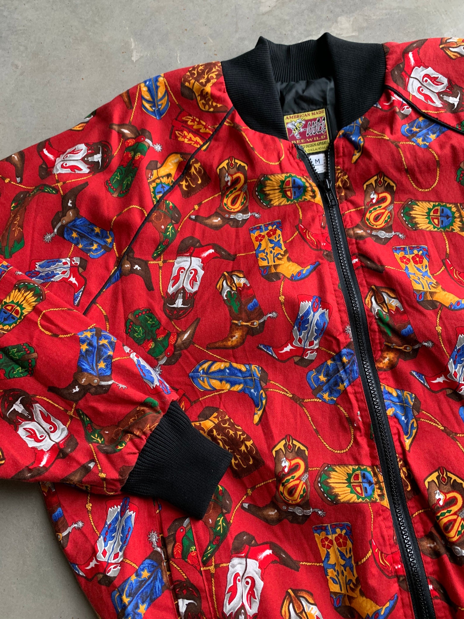 1980s Red Western Jacket With Fancy Cowboy Boots Over Size | Etsy