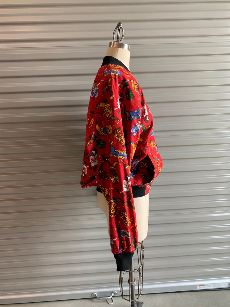 1980s Red Western Jacket With Fancy Cowboy Boots Over Size | Etsy