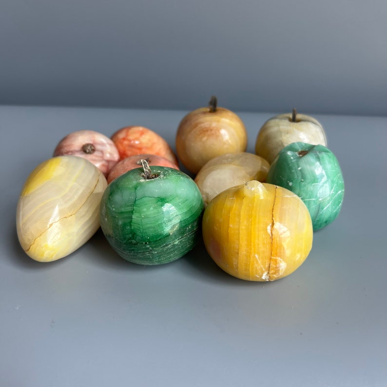 Vintage Fruit Alabaster Italian Marble Fruit Set Small Scale - Etsy