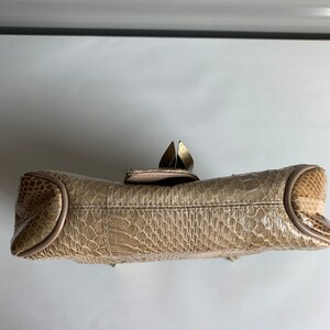 1980s Snake Skin Clutch With Shoulder Strap Brown by Clemente - Etsy