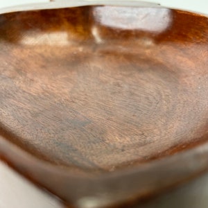 Vintage Wood Bowl With Acorn Shape Walnut Wood Leather Hanging Loop 11 ...