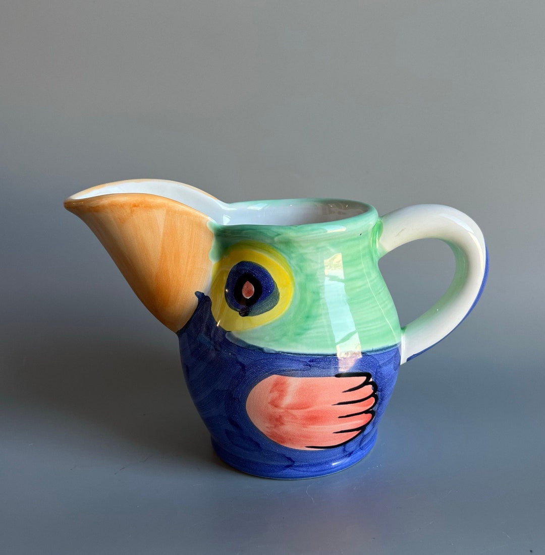 Italian Bird Pitcher Made in Italy Colorful Toucan - Etsy