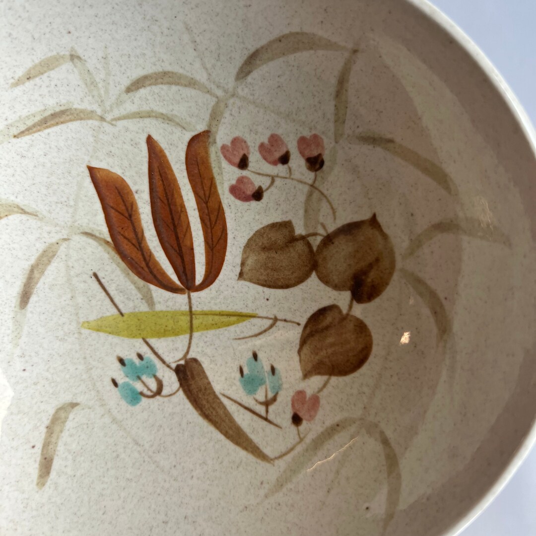 Salad or Soup Bowl Red Wing Pottery Hand Painted Random Harvest - Etsy