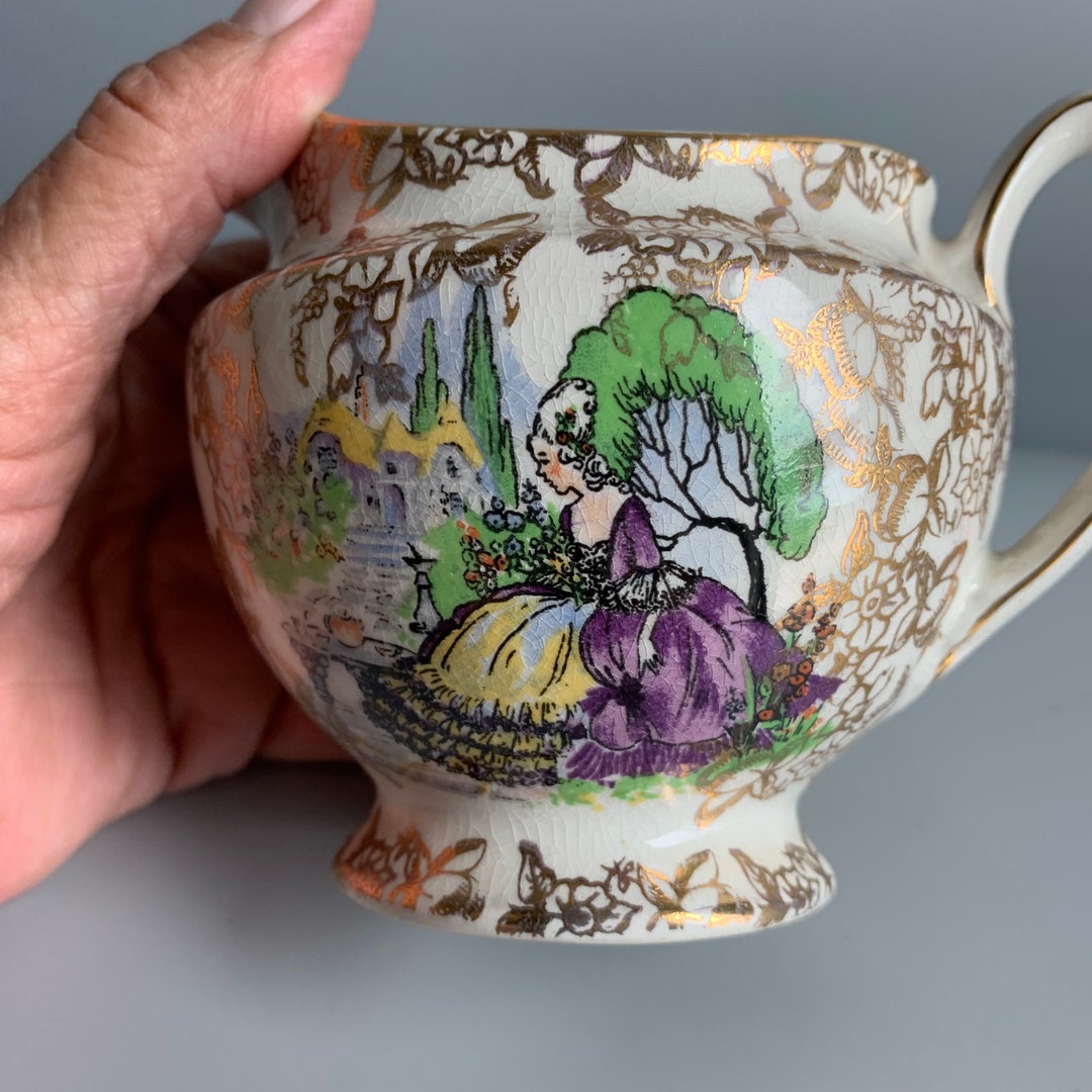 Vintage Creamer BCM Nelson Ware Pompadour by Lord Nelson 10 Oz Gold and ...