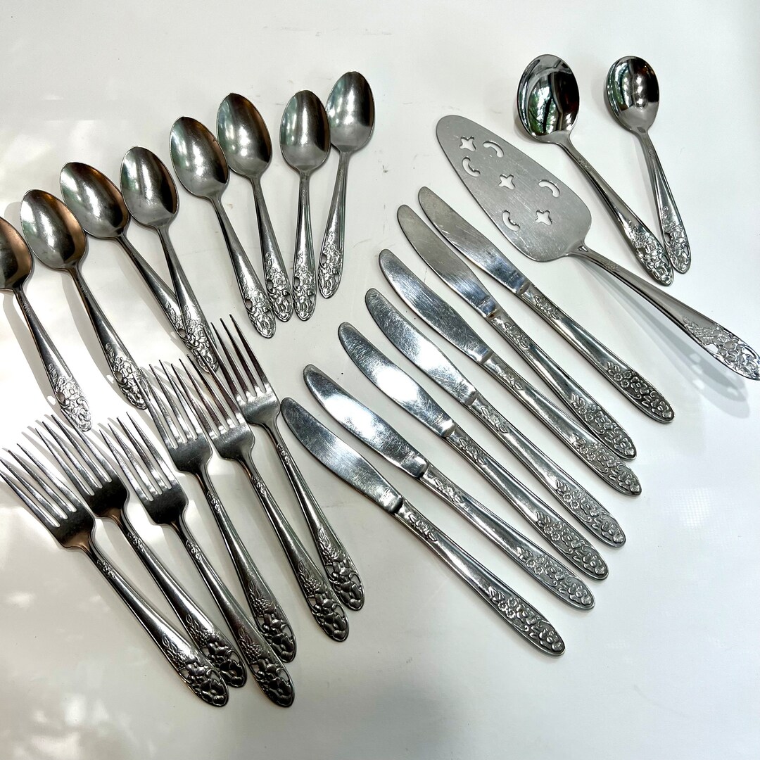 Stainless Flatware Maytime by Saladmaster 24 Piece Lot Japanese Glossy ...