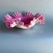 Vintage Fenton Pink and White Silvercrest 11" Bowl With Ruffle Lip - Etsy