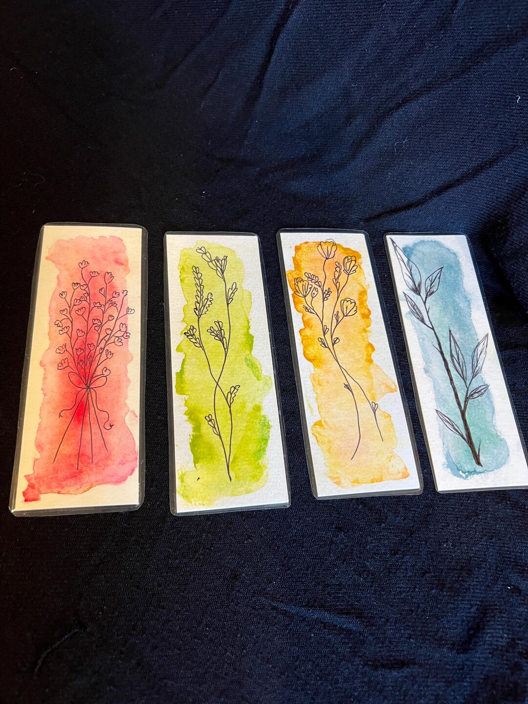 Hand Painted Bookmarks ( Set of 4) - Etsy