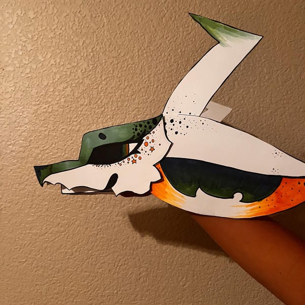 Dragon Puppet Paper - Etsy