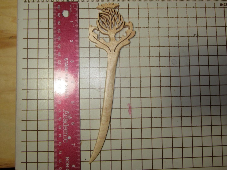 Hair Stick Scottish Thistle Dagger in Maple - Etsy