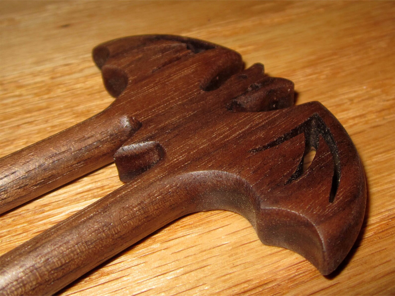 Hair Fork Gothic Bat in Walnut Wood - Etsy
