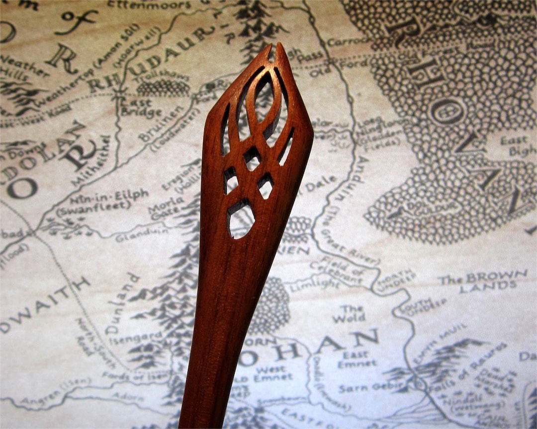 Hair Stick - Wizard's Staff Hair Toy in Walnut Wood - Etsy