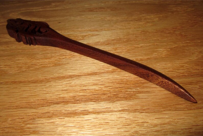 Hair Stick Wolf Dagger in Mahogany - Etsy