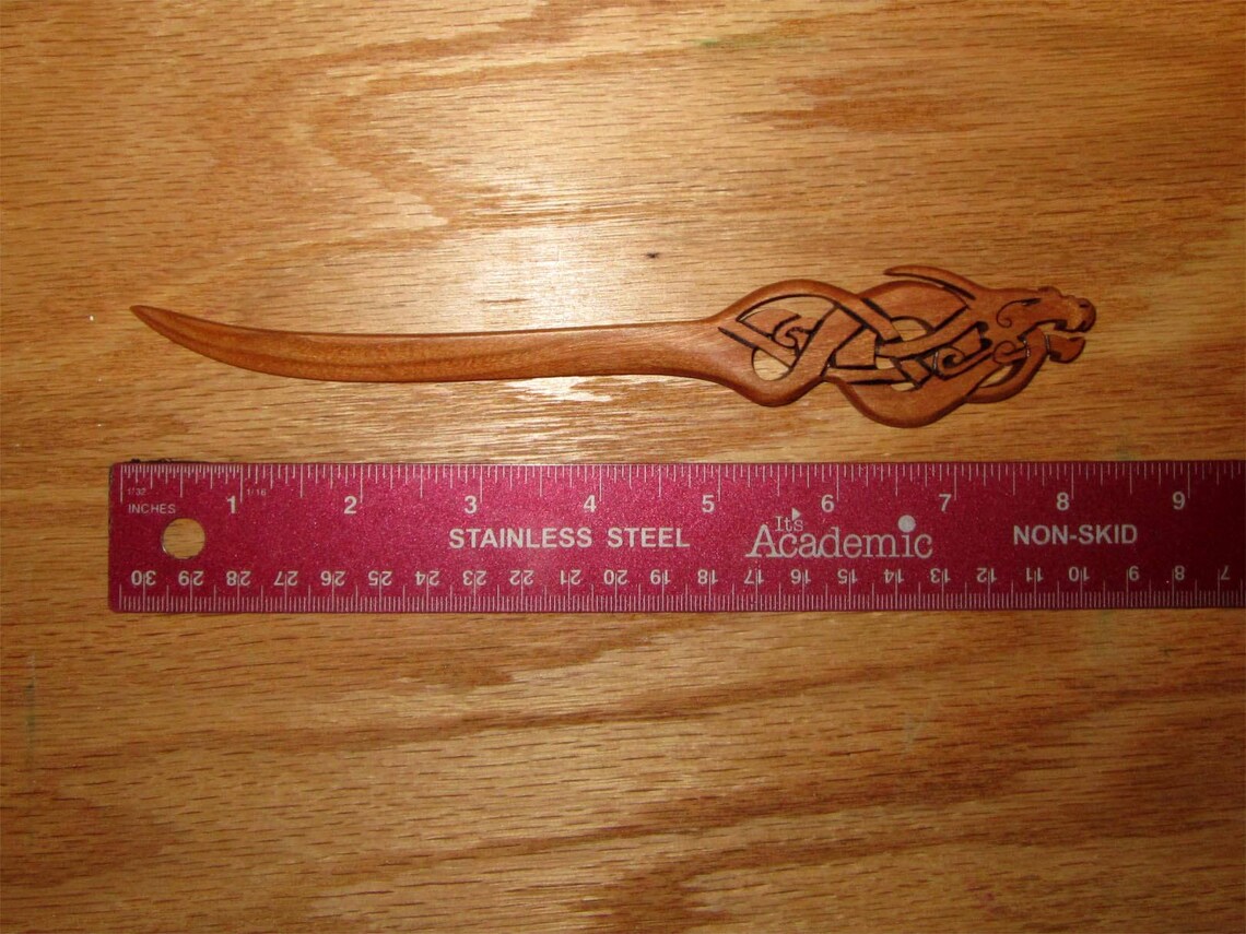 Hair Stick Dragon Dagger in Cherry Wood - Etsy