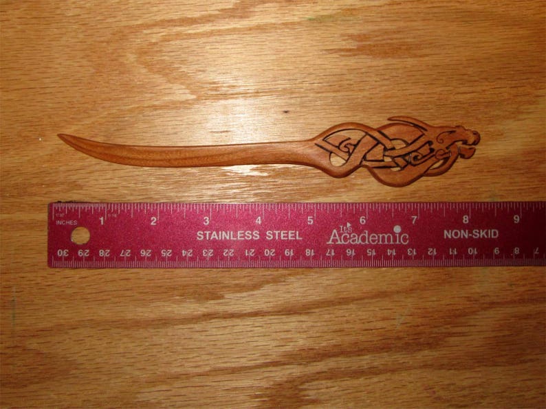 Hair Stick Dragon Dagger in Cherry Wood - Etsy