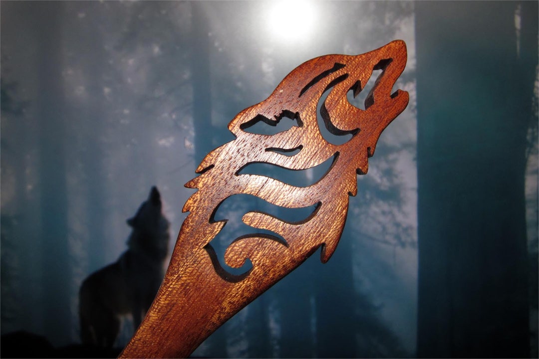 Hair Stick - Wolf Dagger in Mahogany - Etsy