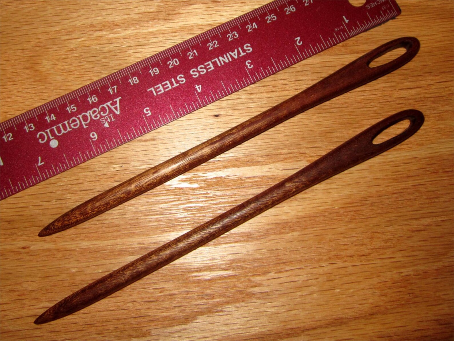 Hair Stick - Sewing Needles in Mahogany - Etsy